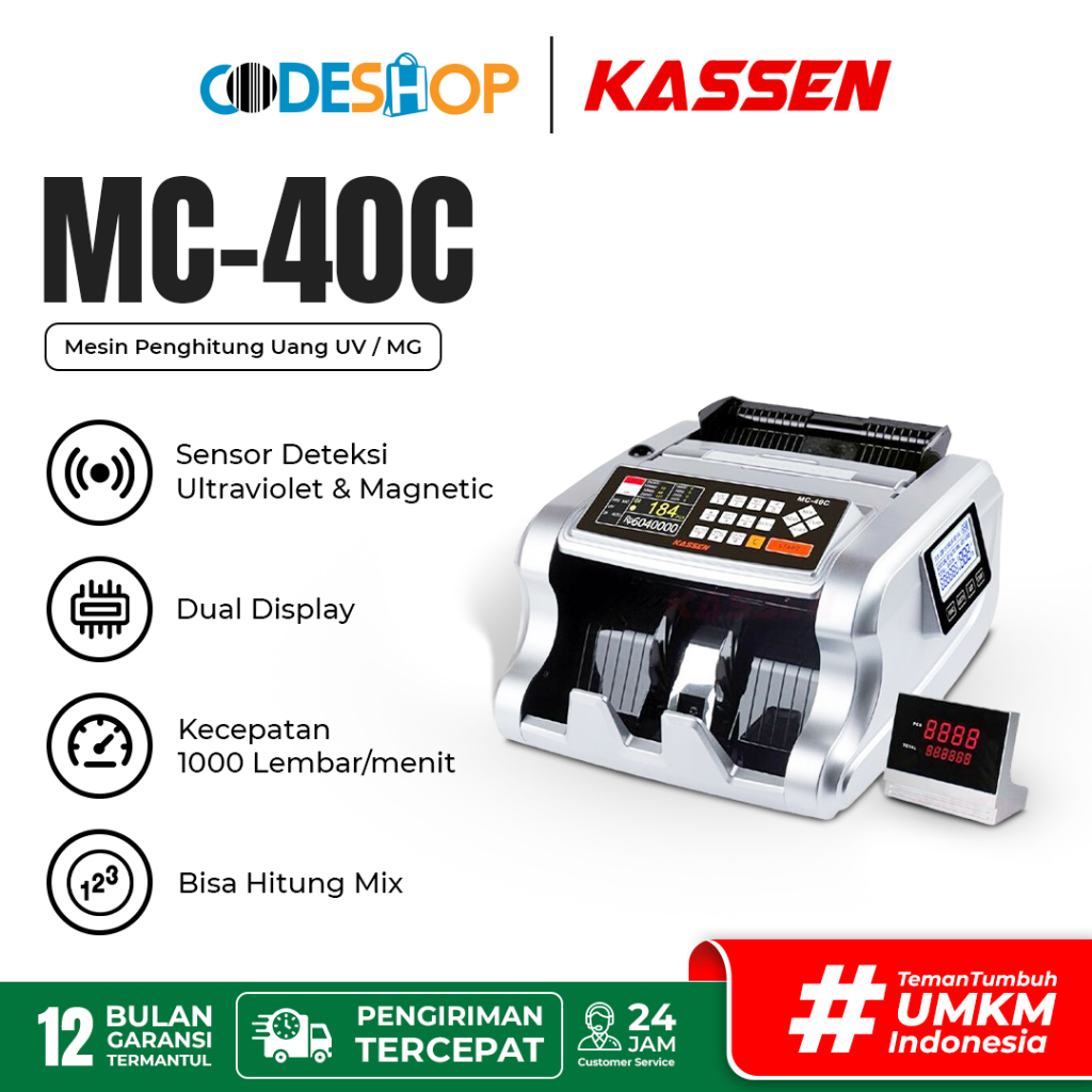 Jual Mesin Penghitung Uang Kassen MC-40C Mesin Penghitung Uang Money ...
