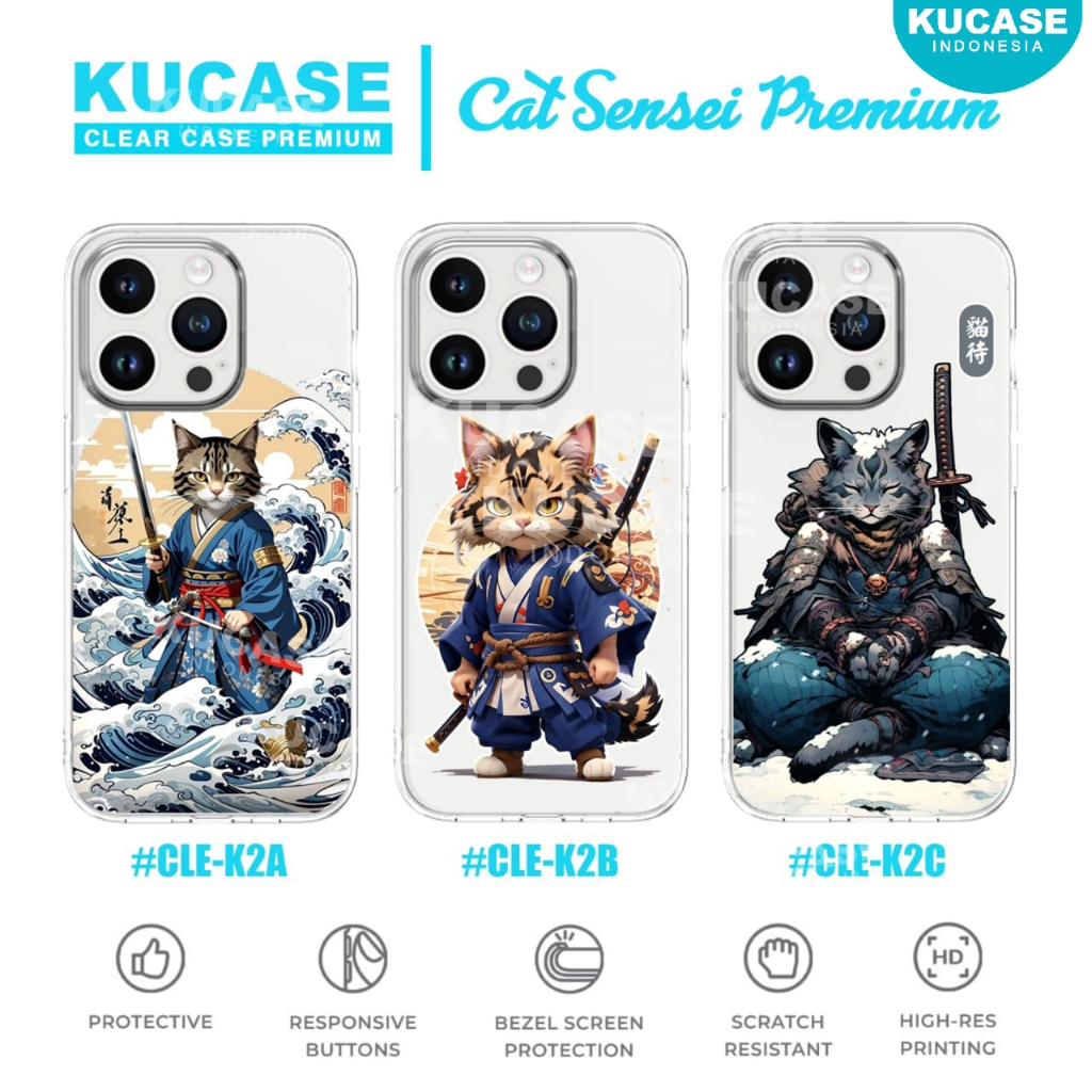 Jual Kucase - Softcase Premium Clear Case Bening Transparan Motif Cat Sensei CLE-K2 Case Huawei ...