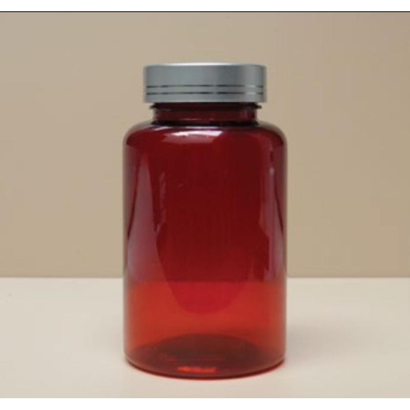 Jual Botol Obat PET Merah 200ml Tutup Chrome Kapsul Red Capsule Bottle ...