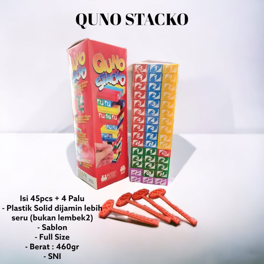 Jual M203 QUNO Stacko Mainan Edukasi balok Anak Tower Block Susun Games ...