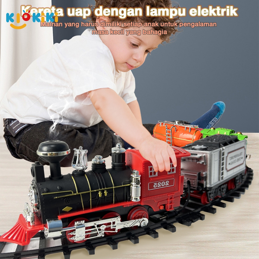 Jual KiKiTOY Spray Kereta Api Mainan Rel Panjang Set Mobil Kereta Api ...
