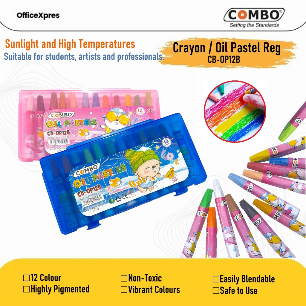 Jual Krayon / Crayon Warna / Oil Pastel Regular 12 Colour Combo ...
