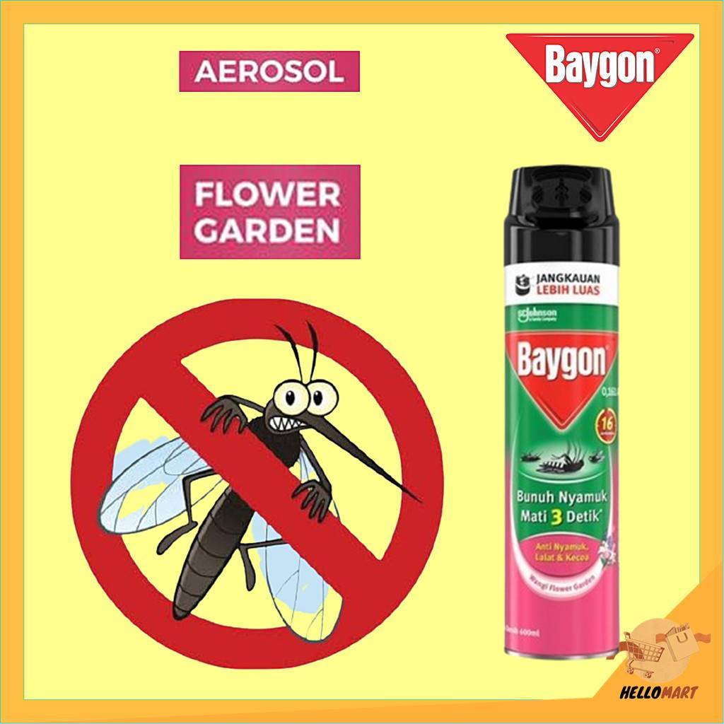 Jual ORIGINAL Baygon Aerosol Spray Flower Garden 600ml / Baygon Anti ...