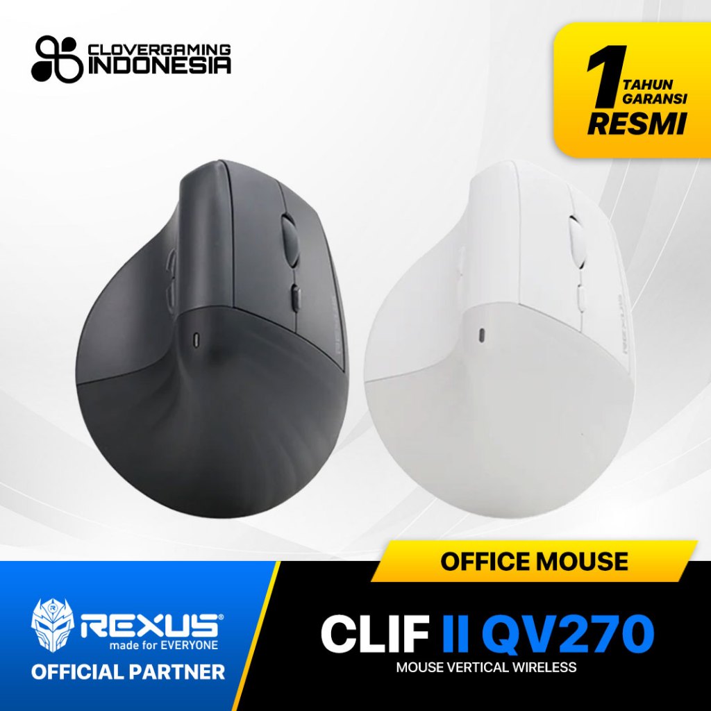 Jual Rexus Clif II QV270 QV-270 Wireless Bluetooth Mouse Vertical Dual ...