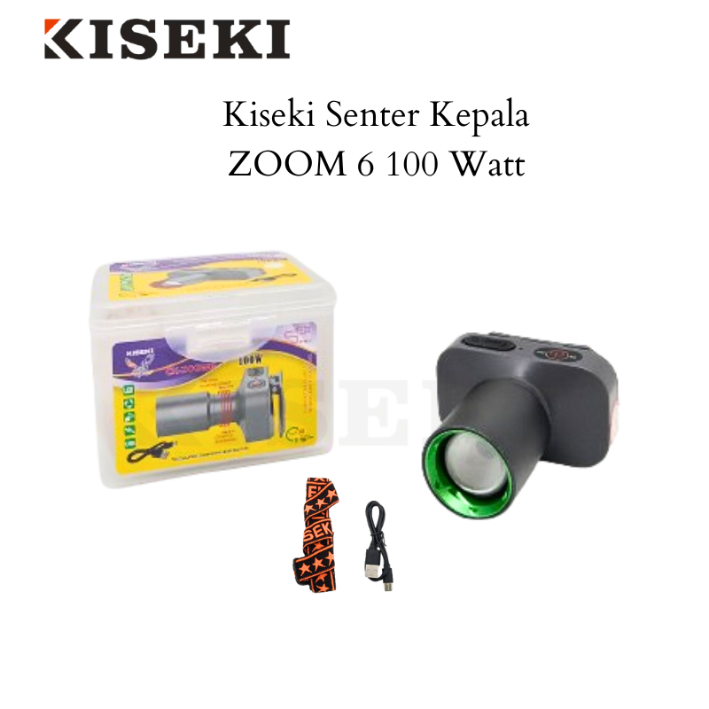 Jual Kiseki Senter Kepala Zoom 6 Super Terang 100 Watt CAHAYA PUTIH ...