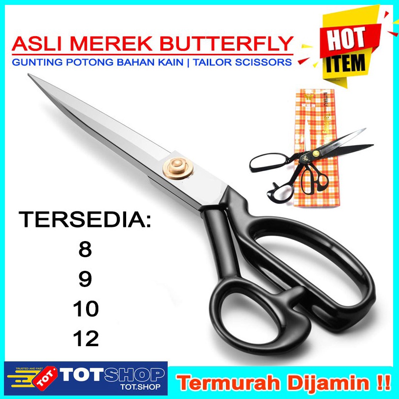Jual BUTTERFLY ASLI GUNTING KAIN TAILOR SCISSORS TAJAM SEKALI 8 9 l ...