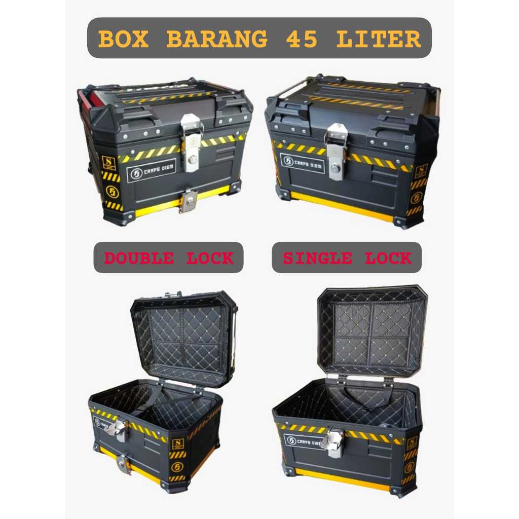 Jual BOX BARANG MOTOR KOTAK BESAR KAPASITAS 45 LITER REAR TAIL TOP BOX ...