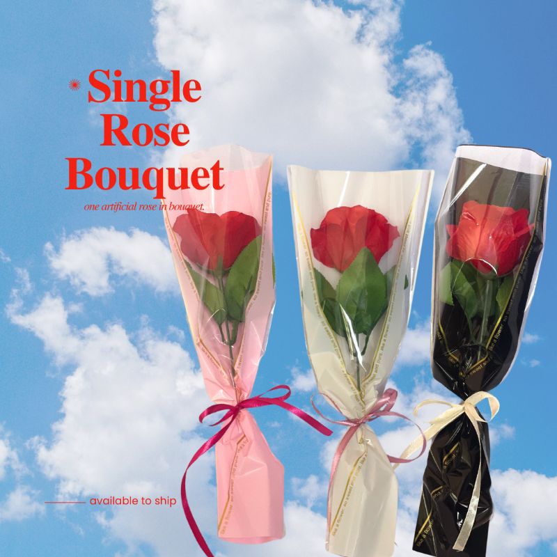 Jual [READY] Single Rose Bouquet | Buket Bunga Mawar 1 Tangkai | Buket ...