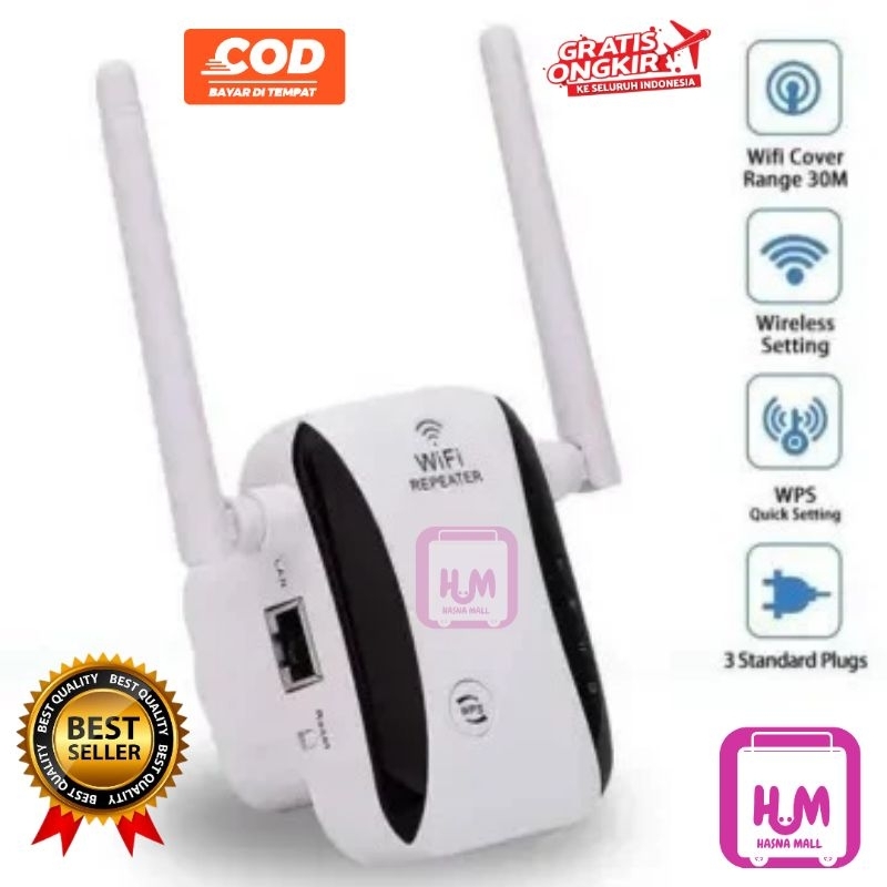 Jual Wifi Repeater 300mbps Wirelees Wifi Signal Range Extender Penguat ...