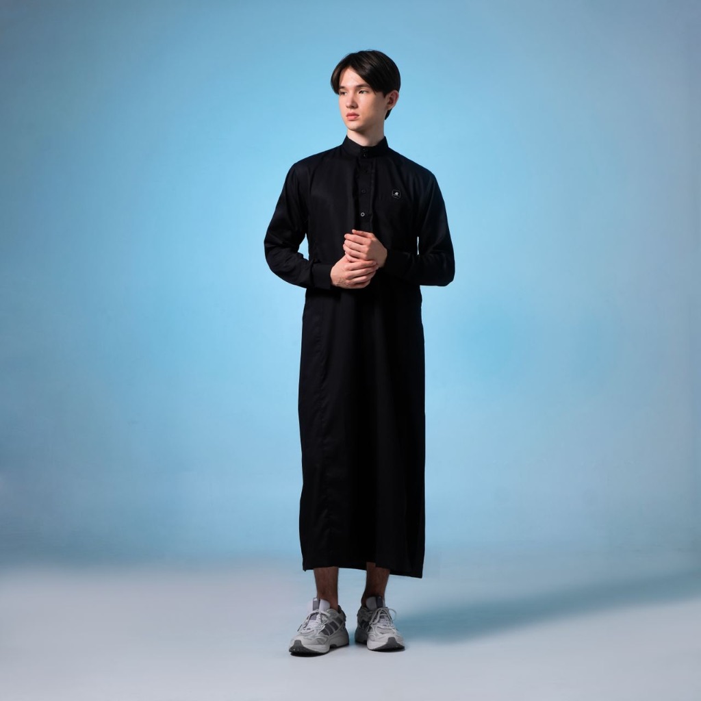 Jual ASYRHA - Thobe Thalith Black | Jubah Pria Slimfit Hitam | Shopee ...