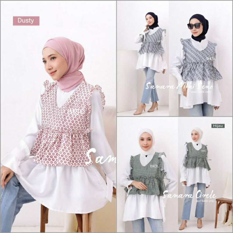 Jual Vest Batik Wanita Rompi Batik Atasan Wanita Outer Batik Modern ...