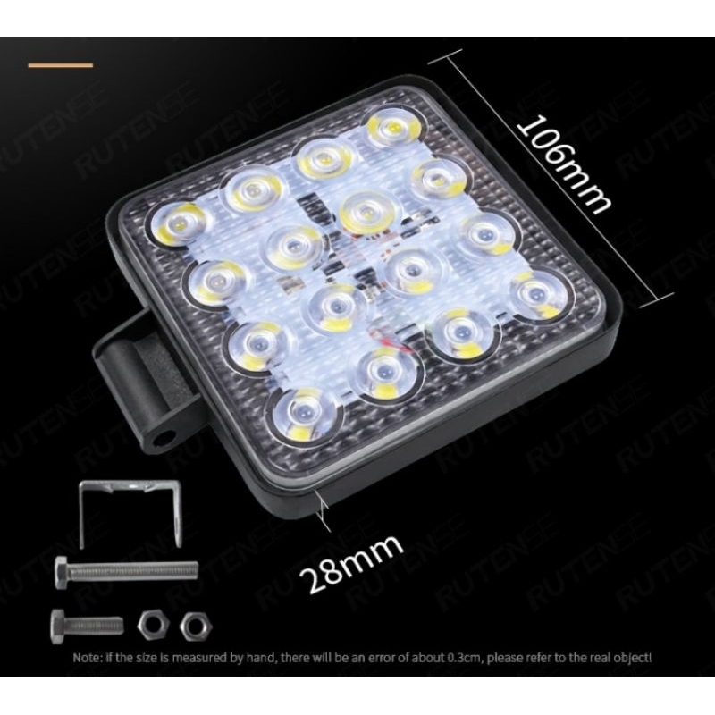 Jual lampu sorot, lampu kerja lampu tembak LED 4 inch kotak 12 volt- 24 ...