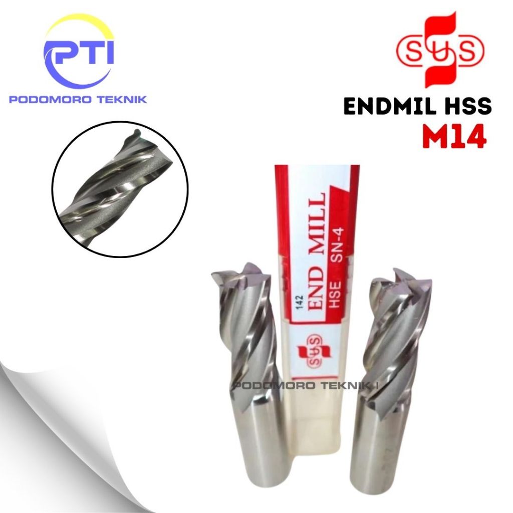 Jual Endmill 14 SUS HSS 4F Cutter Milling Mata 4 Mata Pisau Milling Merk SUS | Shopee Indonesia