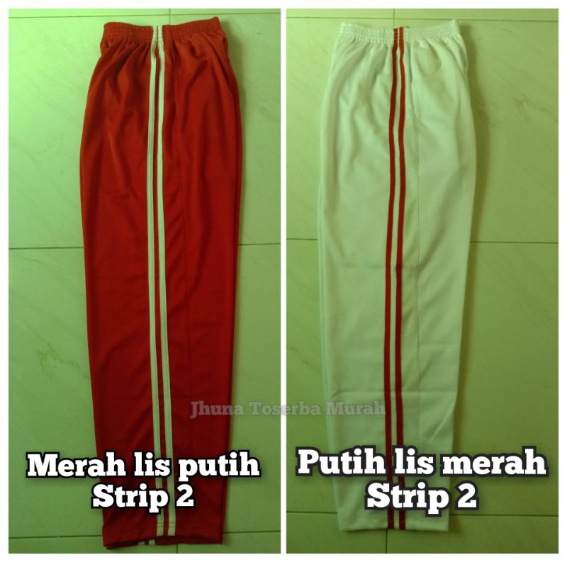 Jual Celana panjang training Merah putih strip 2/ agustusan/ gerak ...