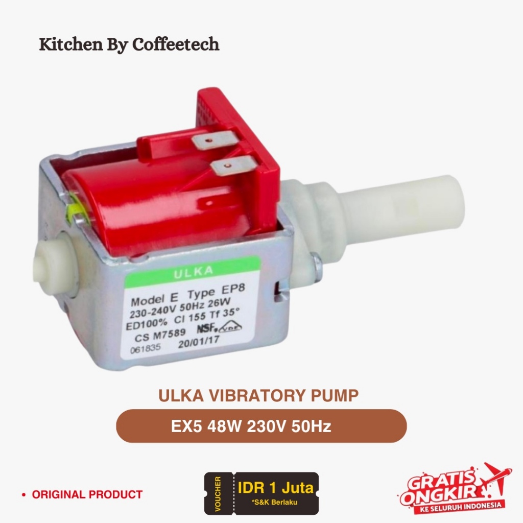 Jual Ulka Pump Vibratory Pump Brand Ulka EX5 48W 230V 50Hz PN 1122735 Pompa Mesin Kopi | Shopee ...