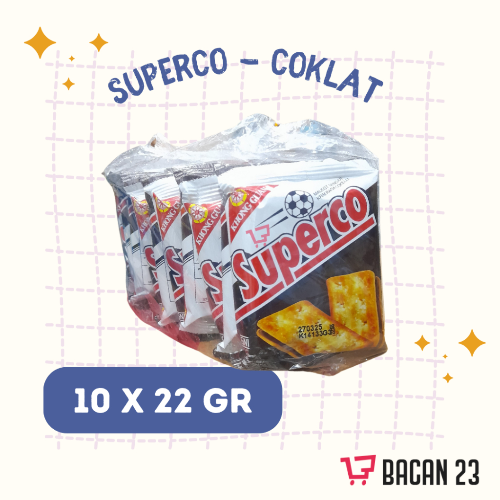 Jual Khong Guan Superco Cokelat (10 Sachet x 22 gr) Biskuit Malkist ...