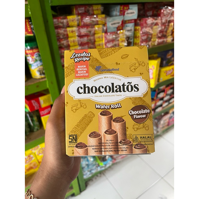 Jual Chocolatos Wafer Roll coklat | Shopee Indonesia