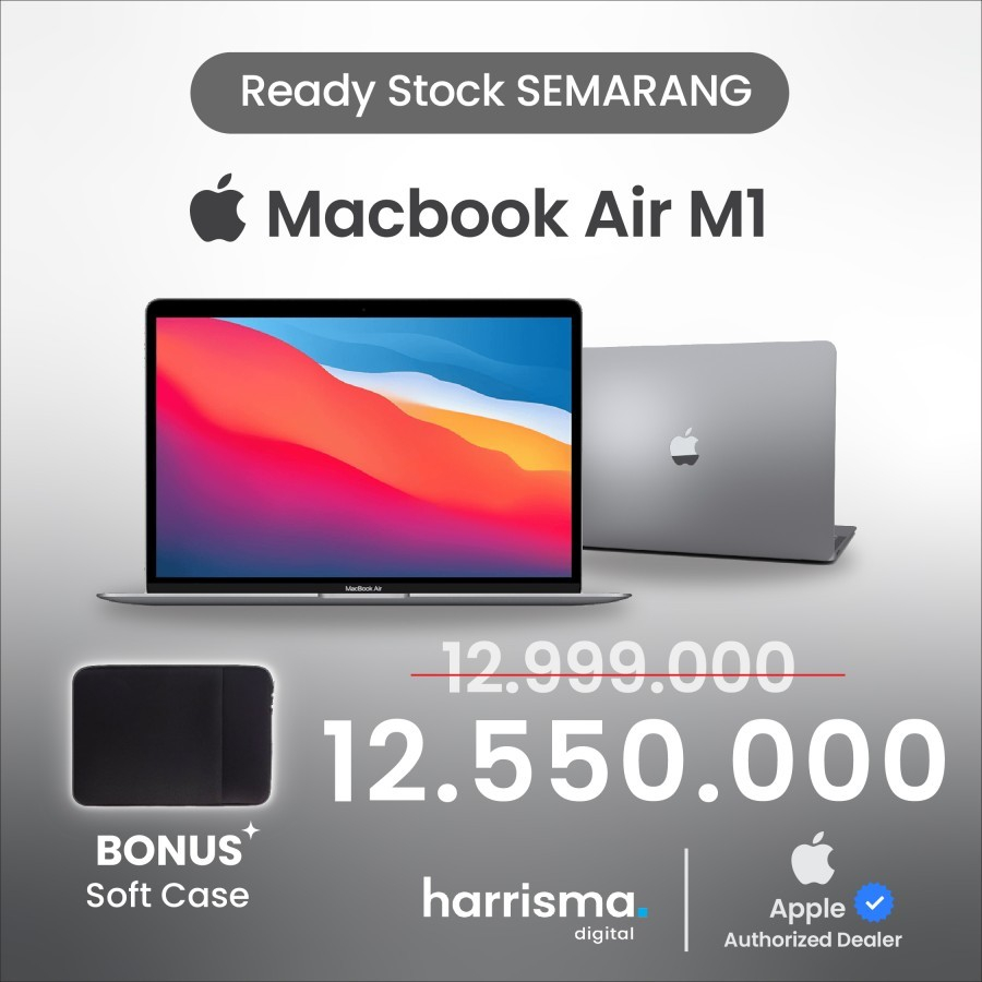 Jual Apple Macbook Air M1 256GB Garansi resmi indonesia - Space Grey ...