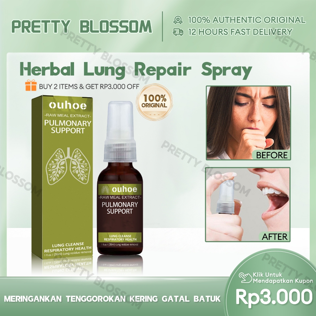 Jual OUHOE Herbal Lung Repair Spray 30ml Lung Care Oral Spray Relieve Cough Dry Itchy Throat ...