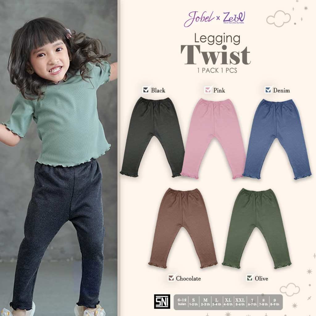Jual Jobel x Zebe Legging Twist (6 bulan - 9 tahun) | Shopee Indonesia