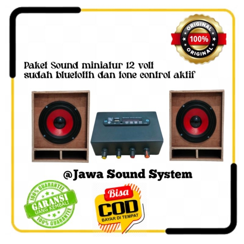 Jual Paket Sound miniatur 6 inch 1 set 2 speaker dan amplifier bluetoth ...