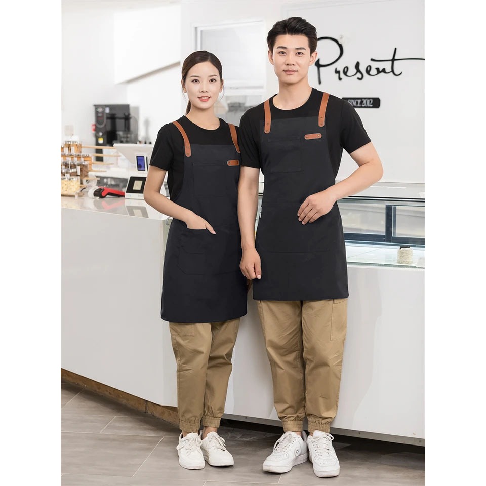 Jual Apron Celemek Barista Korean Style Pria Wanita Celemek Dapur Masak ...