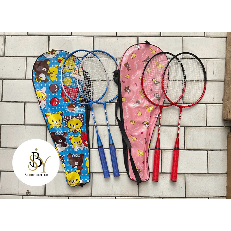 Jual [LOKAL] Raket bulutangkis/ Badminton anak isi 2 pcs (include tas ...