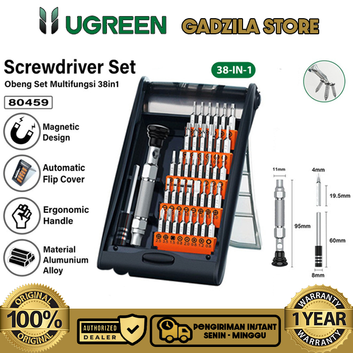 Jual UGREEN Screwdriver Set Service Magnetic Obeng Servis Elektronik Obeng Set 38 In 1 Reparasi ...