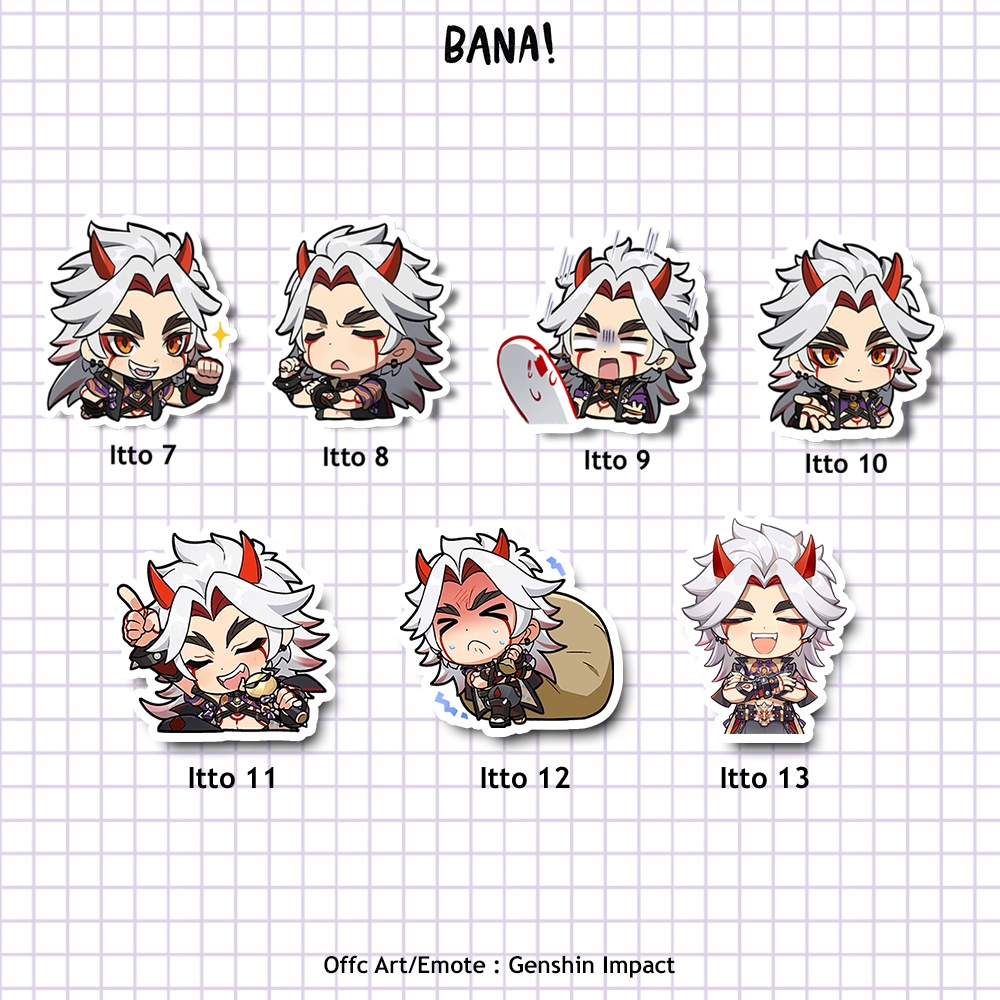 Jual Stiker Genshin Impact ARATAKI ITTO Sticker Vinyl Waterproof Bijian ...