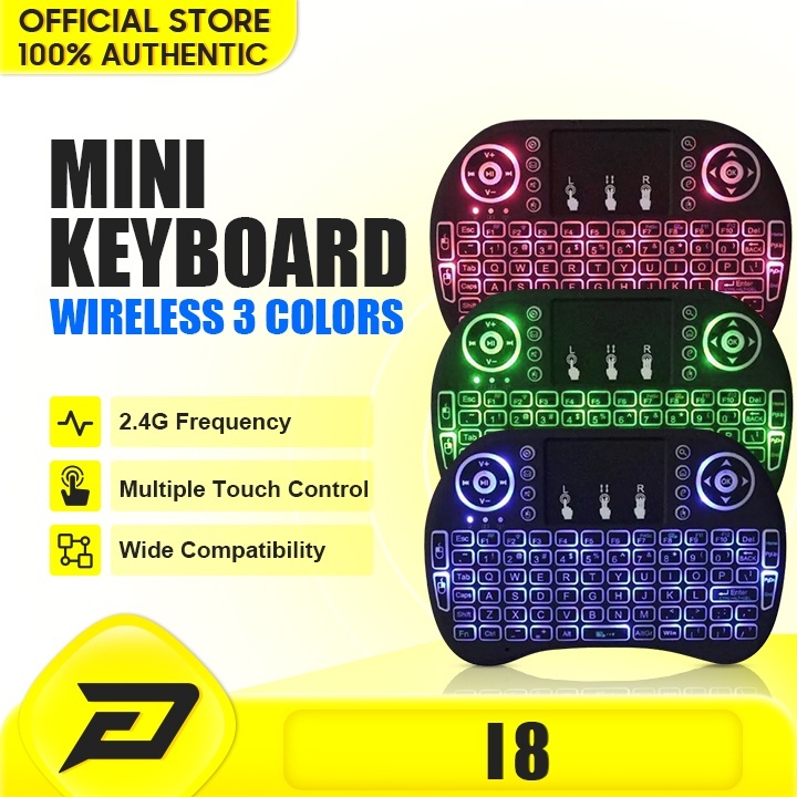 Jual Keyboard Wireless mini i8 RGB Backlit Colorful Touchpad/ Wireless ...