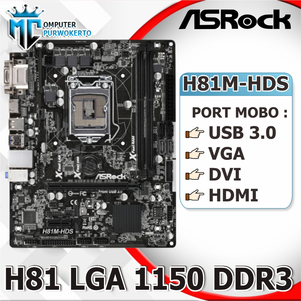 Jual Motheboard Mobo Intel Socket 1150 H81 DDR3 Asrock | Shopee Indonesia