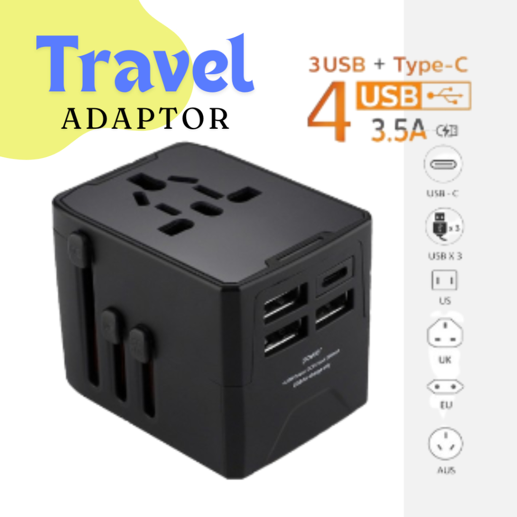 Jual Travel Adaptor Universal Internasional 3.5A Fast Charging UK / US ...