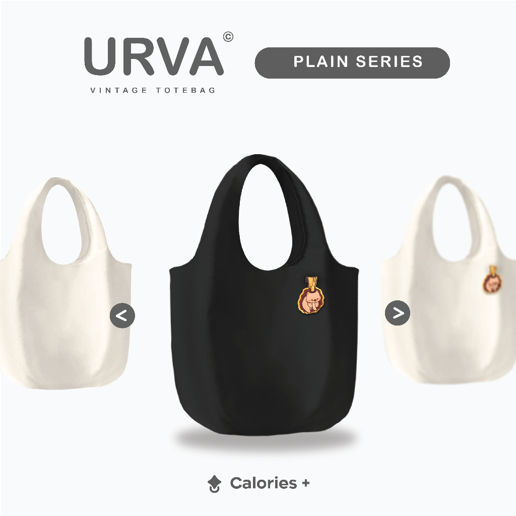 Jual Totebag URVA Polos / PLAIN Totebag Hitam Krem Totebag Vintage #urpl | Shopee Indonesia