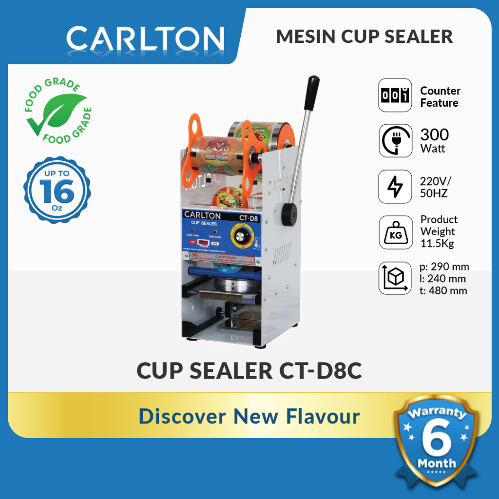 Jual CARLTON Mesin Cup Sealer With Counter Mesin Press Gelas Plastik ...
