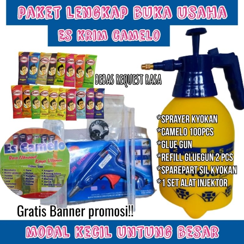 Jual GRATIS STICKER PROMOSI !! Paket usaha es camelo super hemat 1L 2L ...