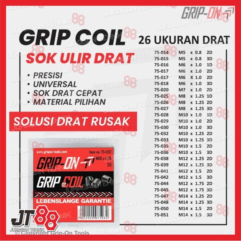 Jual Grip-On Grip Coil Recoil M5-M12 2D 3D Untuk Baut Mur Drat Rusak ...