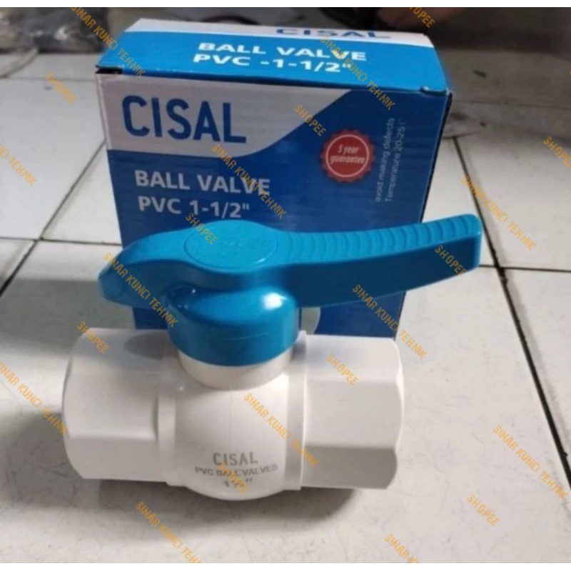 Jual Ball Valve Pvc Abs 11/2" inch CISAL / Stop Kran Pvc 1,5" Polos Cisal | Shopee Indonesia