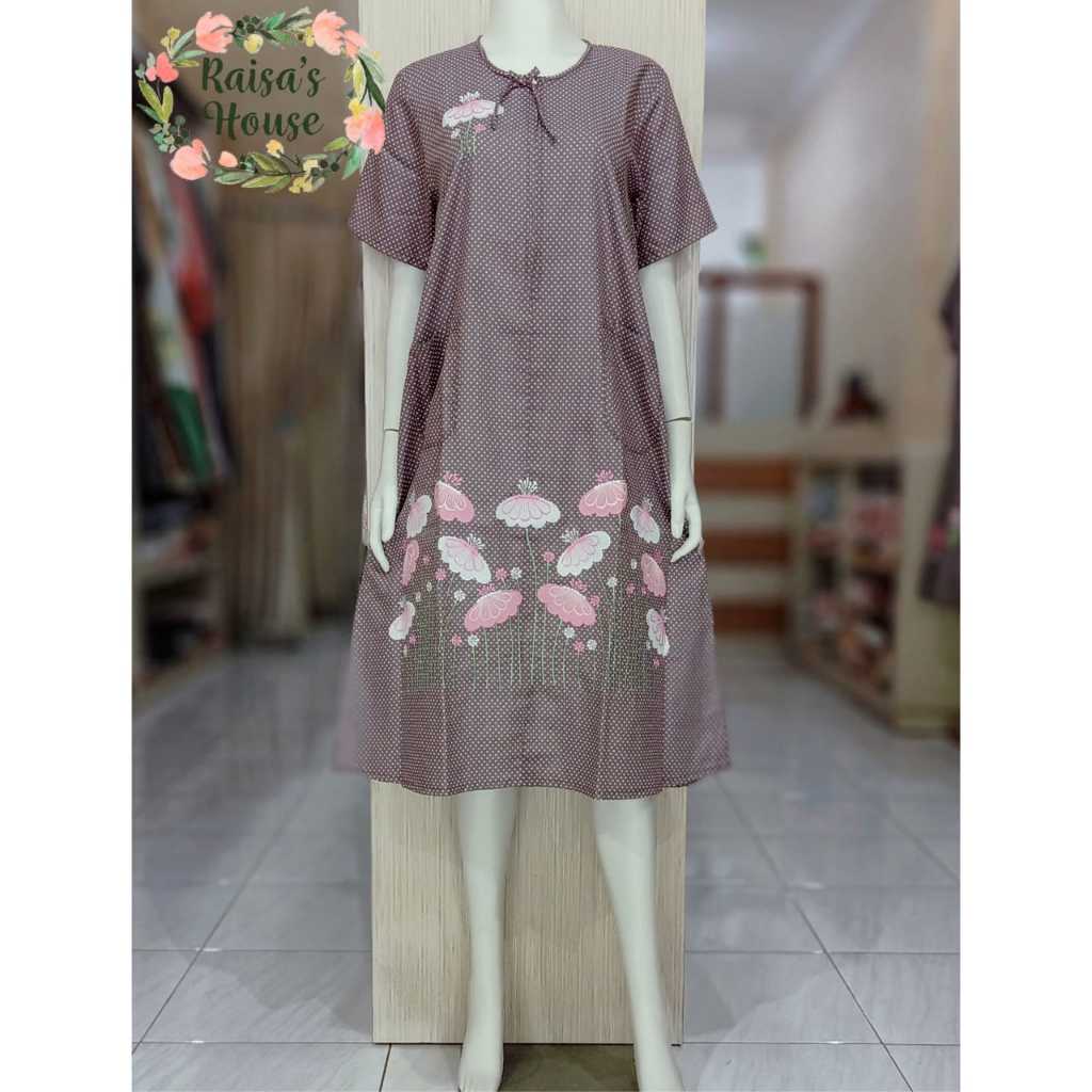 Jual DASTER PENDEK BORDIR KHAS MALANG - BUNGA PINK | POLKA - ABU ...