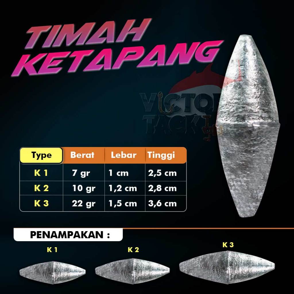 Jual TIMAH PEMBERAT PANCING MODEL KETAPANG BERAT 7 10 22 GR | Shopee ...