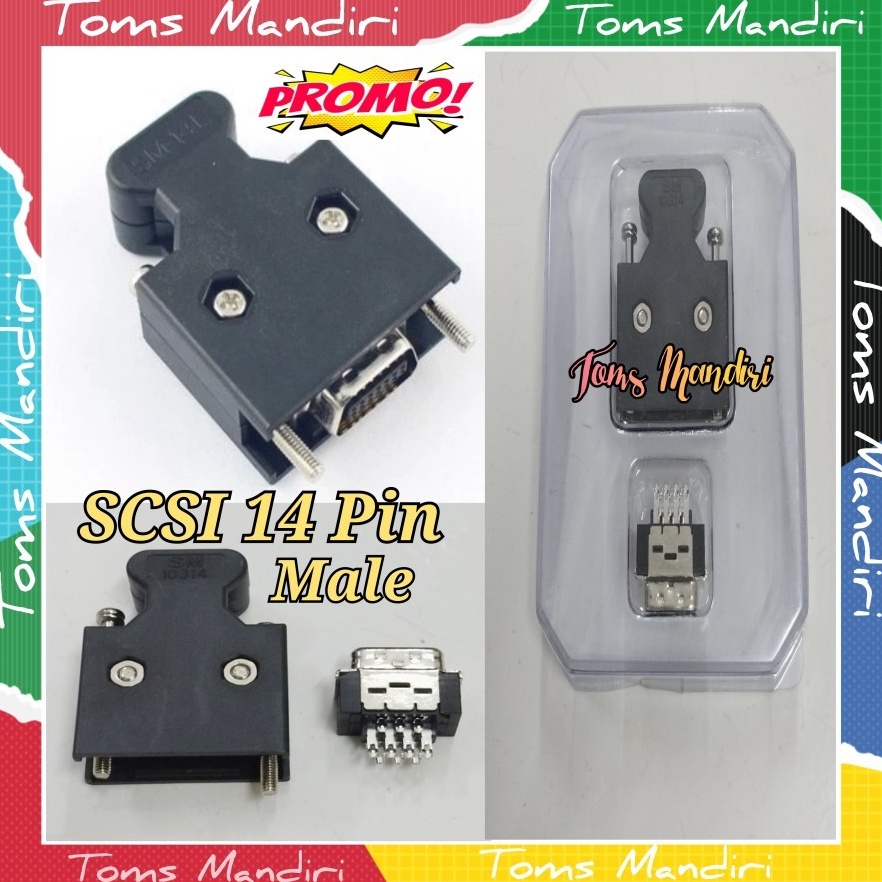 Jual PRODUK TERBARU SCSI 14 Pin Male socket connector SCSI MDR Conektor ...