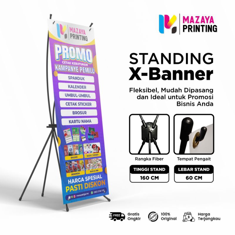Jual TIANG X BANNER | Stand X Banner | Rangka Spanduk 60X160 | Banner ...