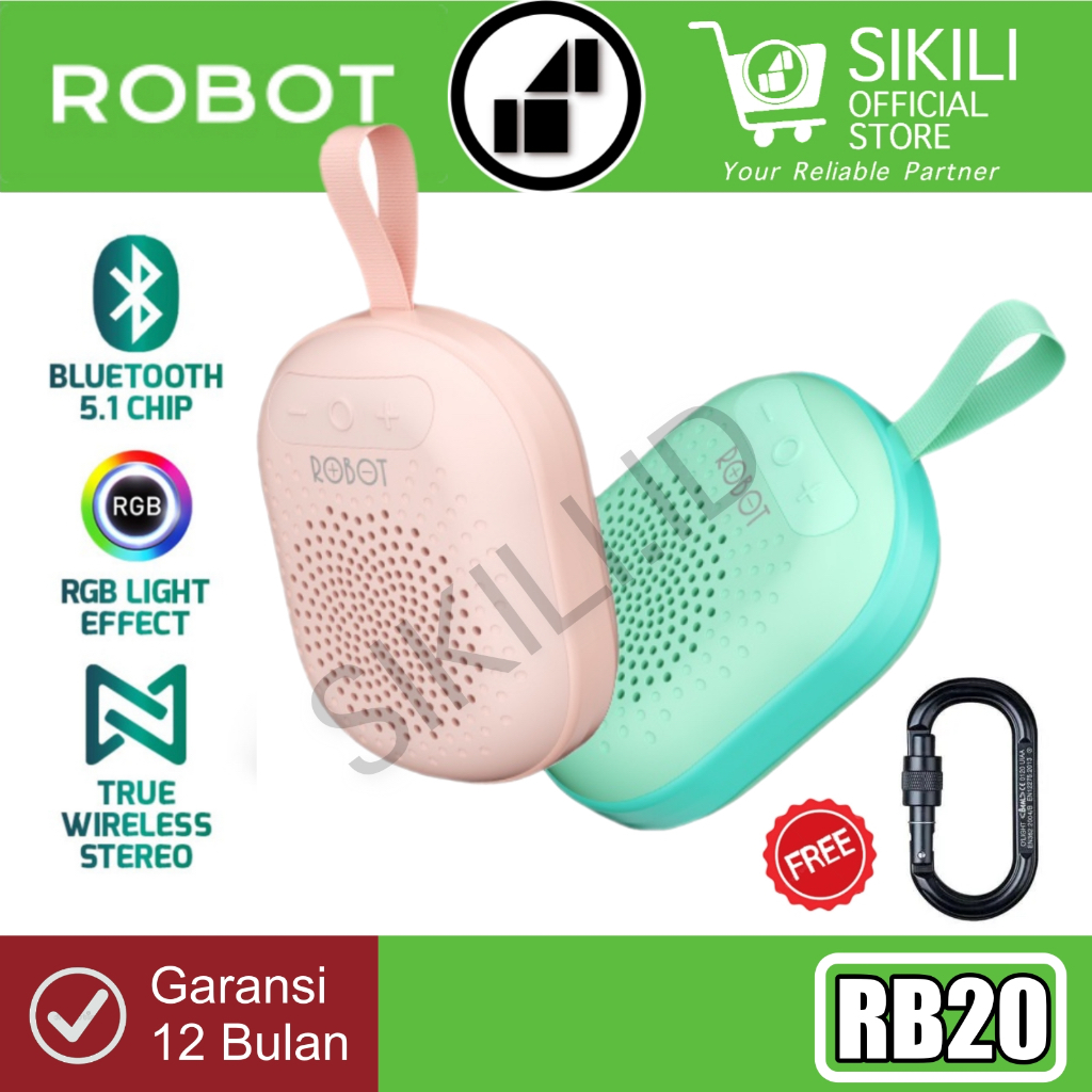 Jual Robot TWS Speaker Bluetooth 5.1 Mini Portable RB20 With RGB Light Pink/Blue | Shopee Indonesia