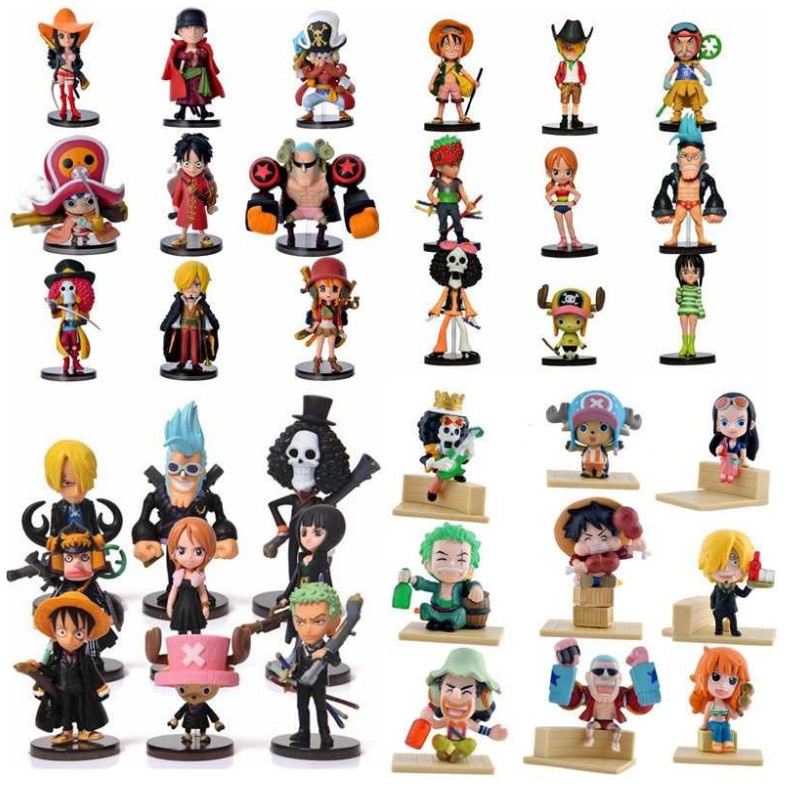 Jual KODE V28I Action Figure One Piece Set Luffy Zoro isi 9 pcs ...