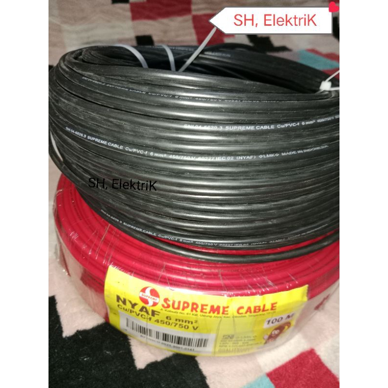Jual KABEL SUPREME NYAF 6mm2 serabut jual meteran/permeter | Shopee Indonesia