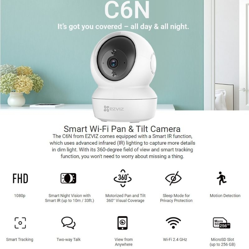 Jual Kamera｜CCTV Ezviz C6N 1080P 2MP Indoor WiFi LAN Indoor Motion ...