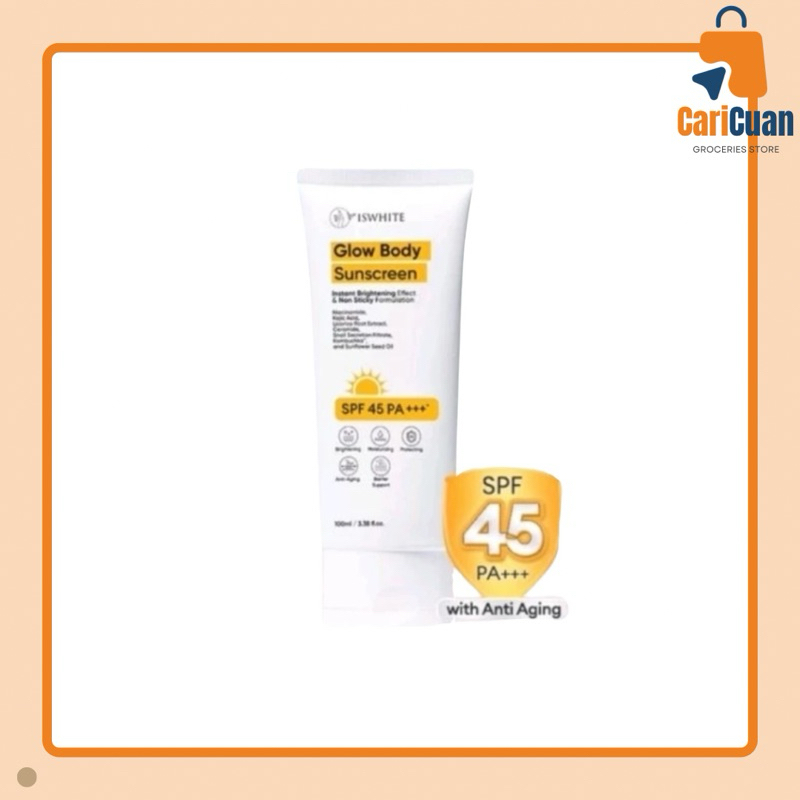 Jual ISWHITE Glow Body Sunscreen SPF45 PA+++ 100 ml | Shopee Indonesia