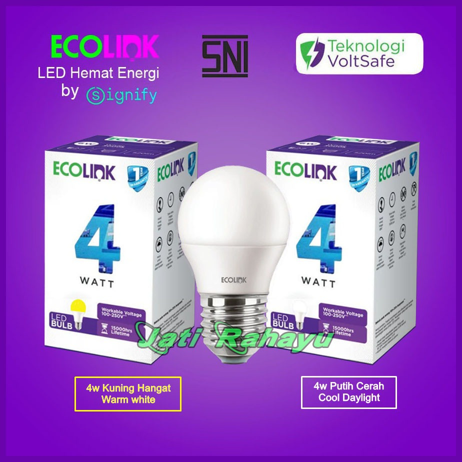 Jual ECOLINK LAMPU BOHLAM LED MINI BULB 4W PUTIH COOL DAYLIGHT, KUNING ...