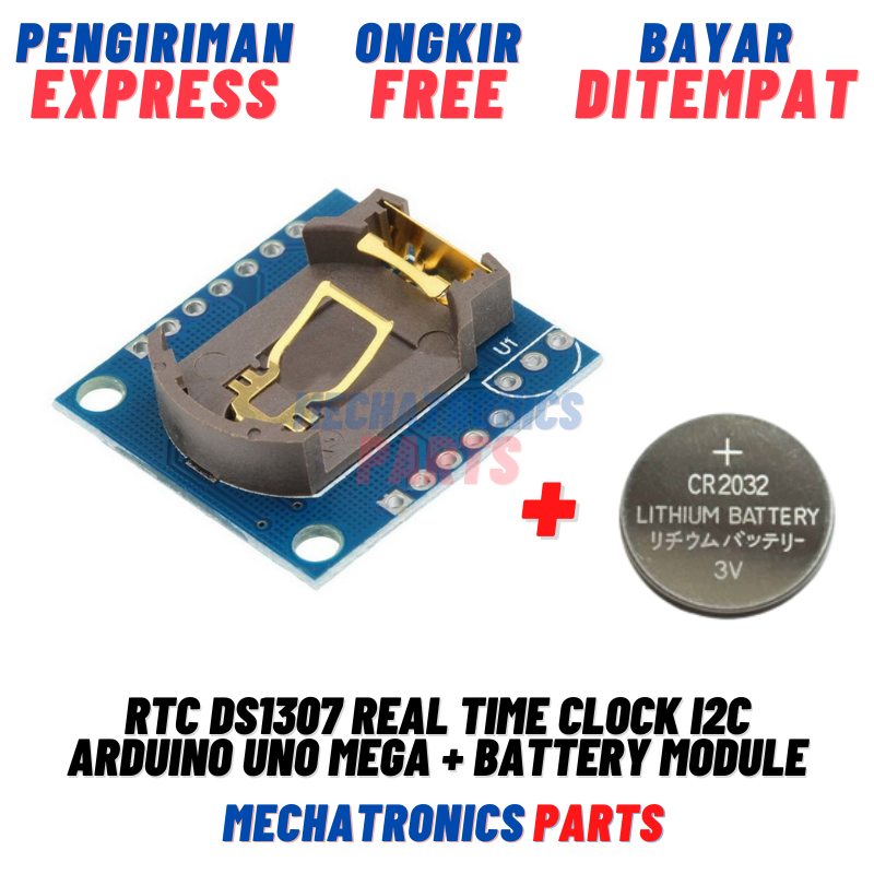 Jual Rtc Ds1307 Real Time Clock I2c Arduino Uno Mega Battery Module ...