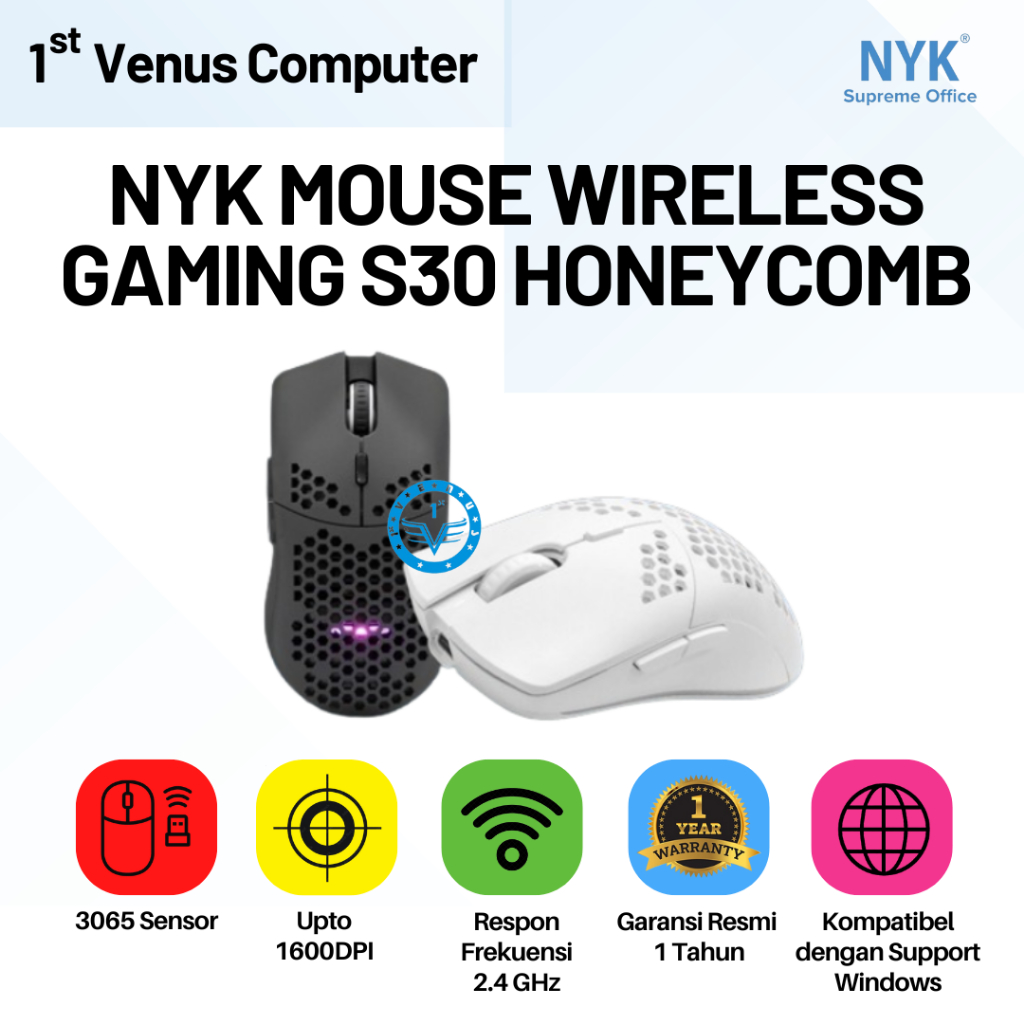 Jual NYK MOUSE WIRELESS GAMING S30 HONEYCOMB / NYK Nemesis S30 / S 30 ...