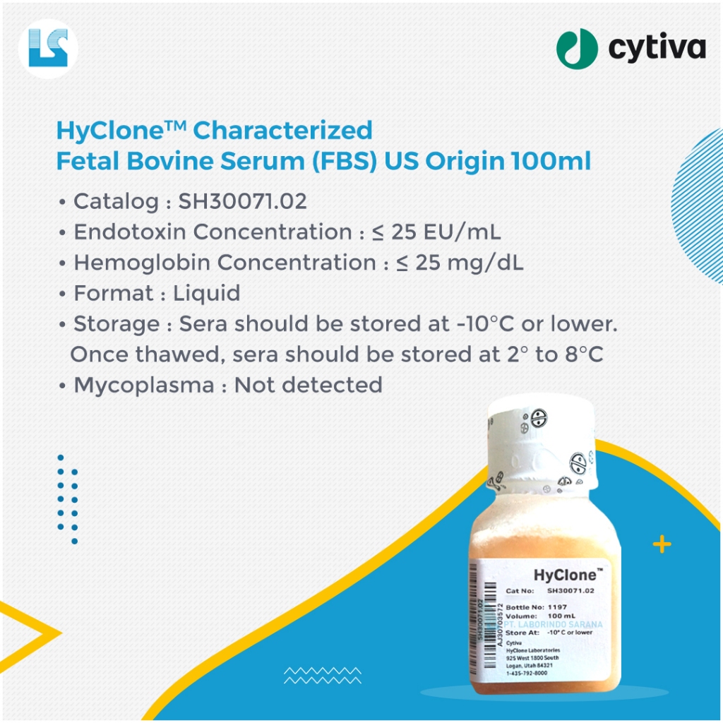 Jual HyClone Characterized Fetal Bovine Serum (FBS) US Origin 100 ml | Shopee Indonesia